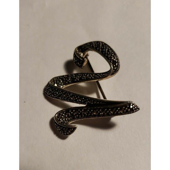 Jewelry | Vintage Sterling Marcasite Pin Preowned | Poshmark